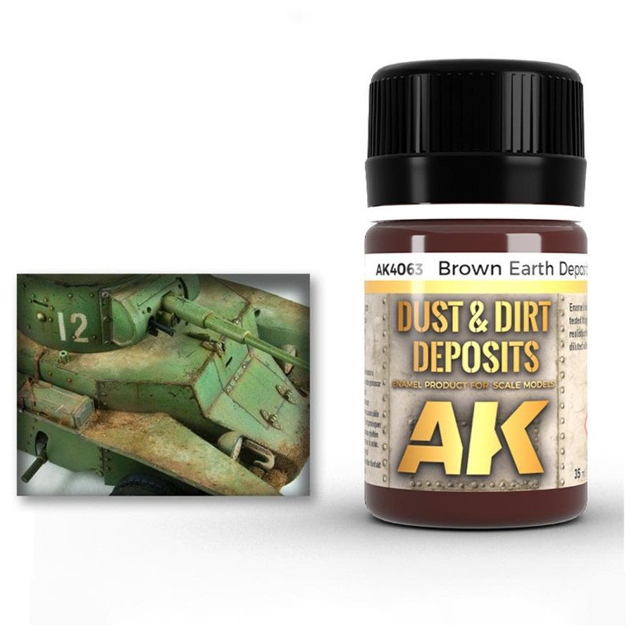 AK Interactive Weathering: Brown Earth Deposit 35ml Enamel Paint – Jolt ...